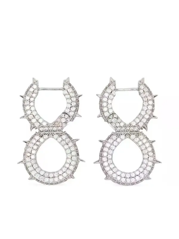 DARKAI Spiked Infinity Hoop Earrings - Silver
