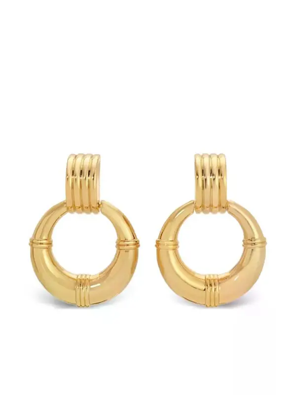 HEAVEN MAYHEM Ribbed Hoop Earrings - Gold
