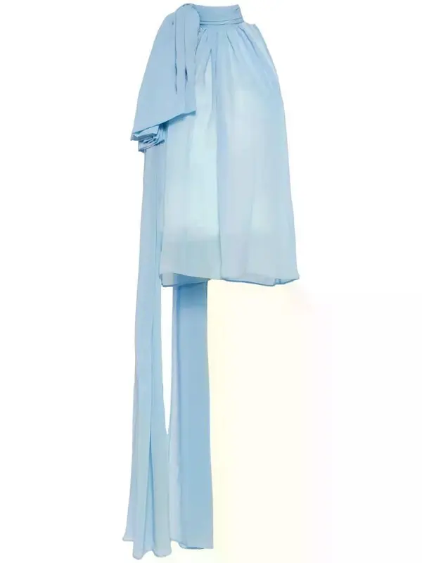 ISABEL SANCHIS Georgette Top With Sash Detail - Blue