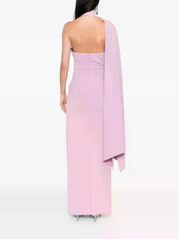 Solace London One-shoulder Drape Midi Dress - Pink
