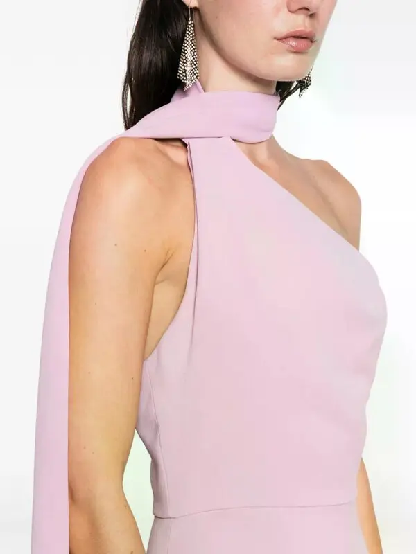Solace London One-shoulder Drape Midi Dress - Pink