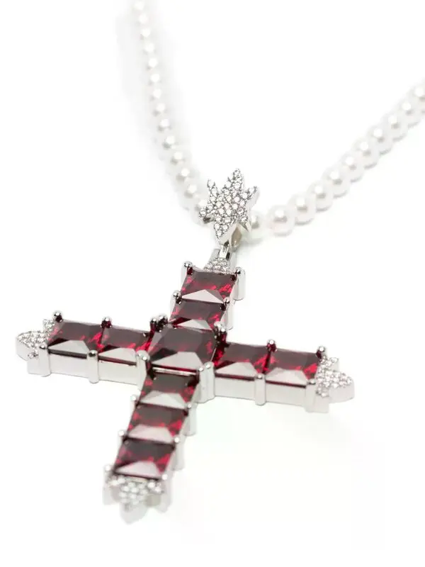 DARKAI Cross Pendant Pearl Necklace