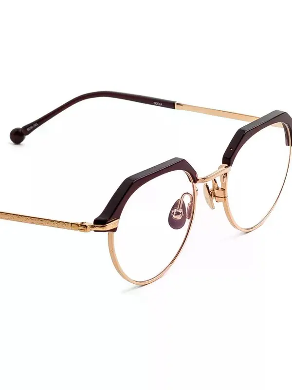 Matsuda Geometric Frame Glasses - Red