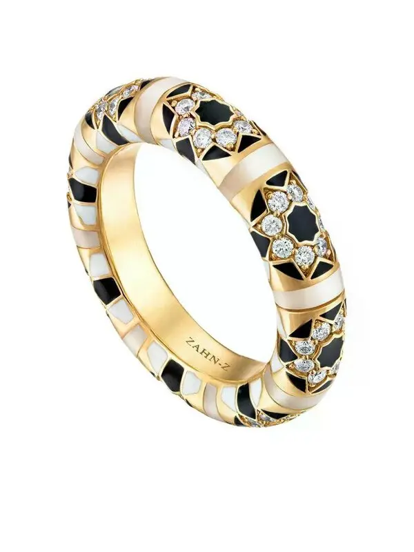 ZAHN-Z 14k Yellow Sadaf Mosaic Mother-of-pearl And Diamond Ring - Gold