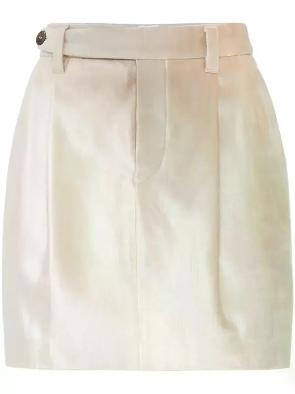 Brunello Cucinelli Pearlescent-finish Tailored Miniskirt - Neutrals