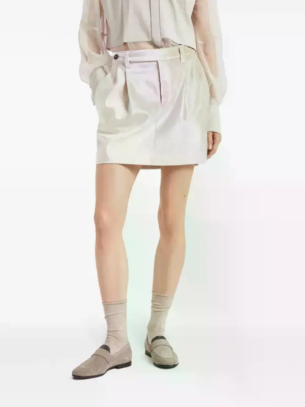 Brunello Cucinelli Pearlescent-finish Tailored Miniskirt