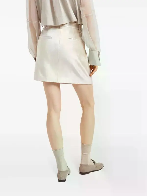 Brunello Cucinelli Pearlescent-finish Tailored Miniskirt