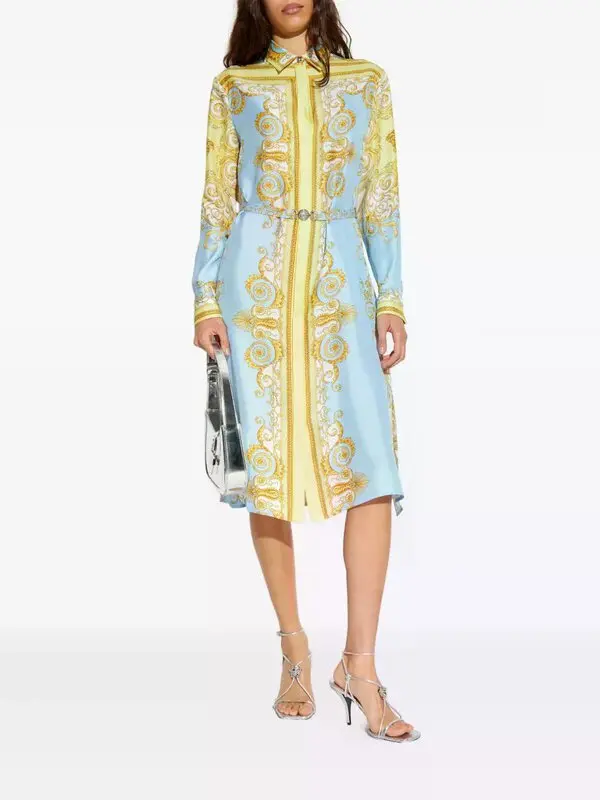 Versace Medusa-buckle Printed Midi Dress