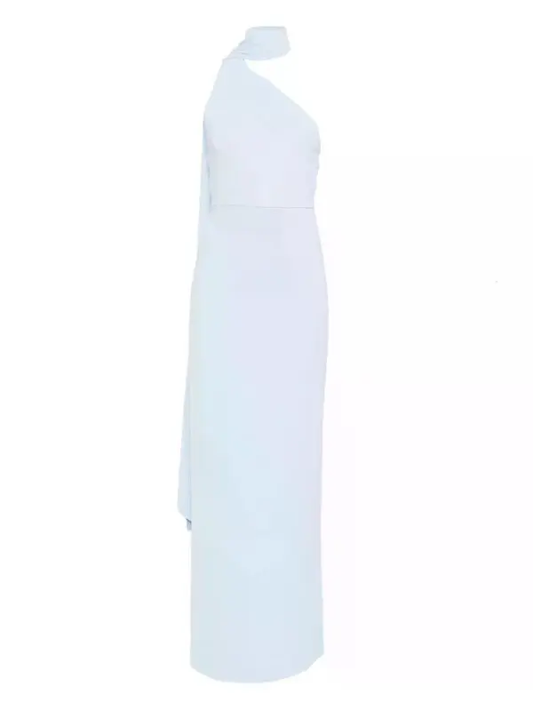 Solace London One-shoulder Drape Below-the-knee Dress - Blue