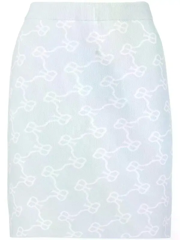 Rokh Monogram Pattern Knitted Pencil Skirt