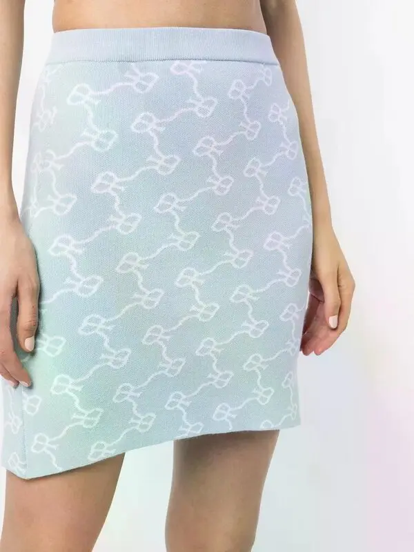 Rokh Monogram Pattern Knitted Pencil Skirt