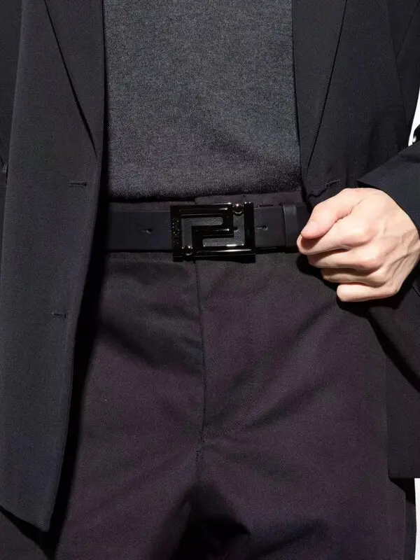 Versace Logo Engraved Reversible Belt