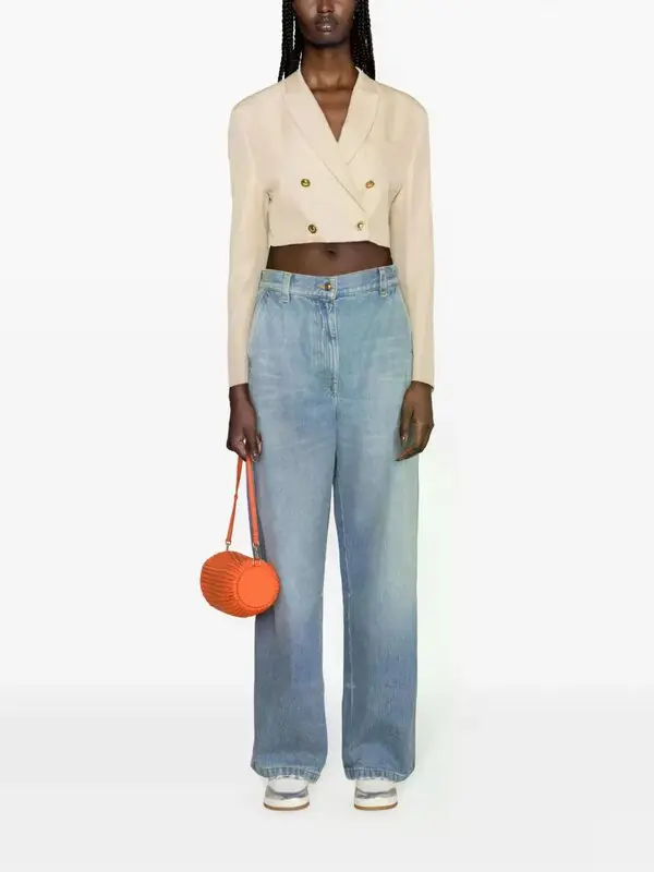Palm Angels Double-breasted Cropped Blazer