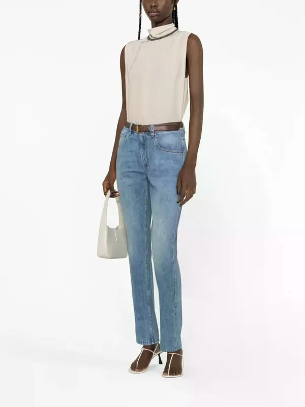 Brunello Cucinelli Monili-embellished Silk Blouse