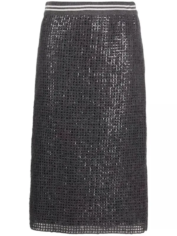 Brunello Cucinelli Sequin-embellished Midi Skirt