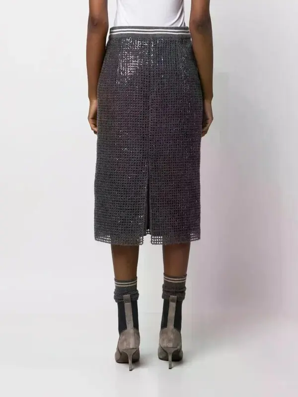 Brunello Cucinelli Sequin-embellished Midi Skirt