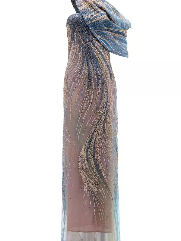 Silvia Tcherassi Rayo De Luna One-shoulder Maxi Gown