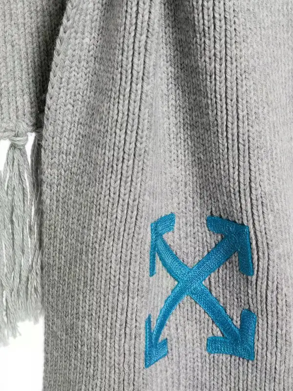 Off-White Arrows-embroidered Wool Scarf