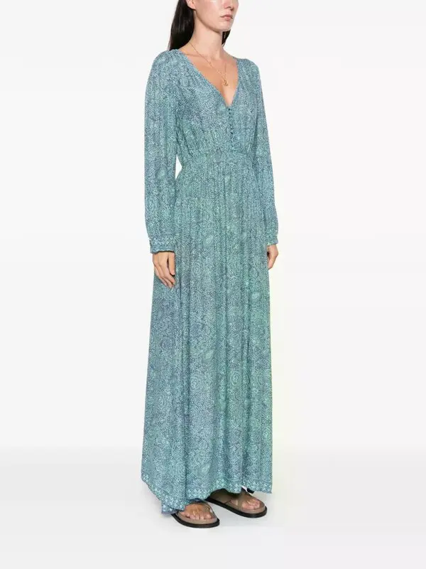 Natalie Martin Buttoned Printed Shangri Dress