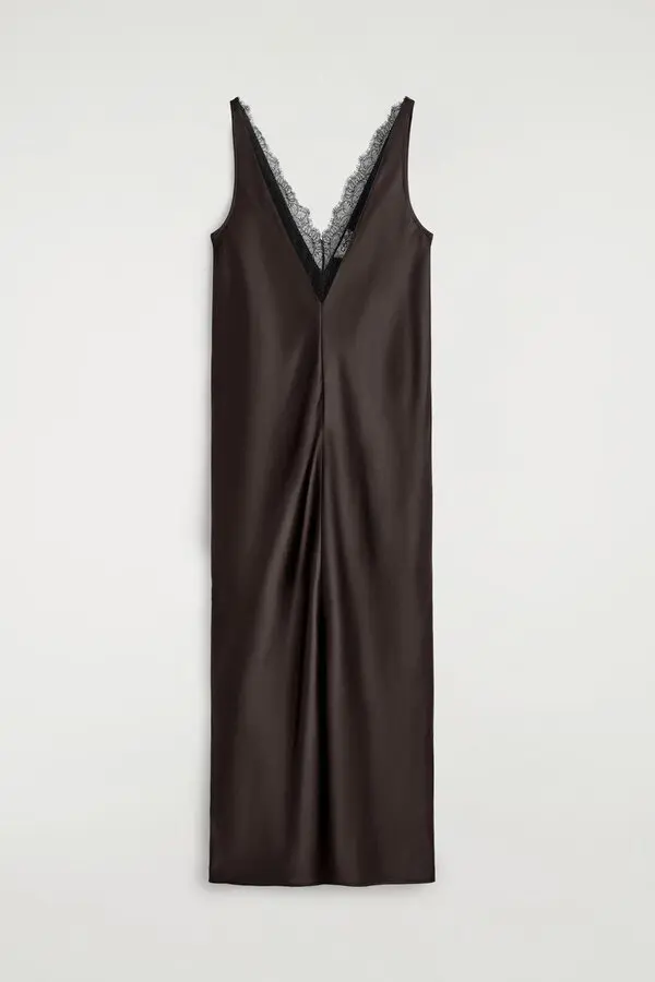 Cos Lace-trimmed Satin Slip Dress