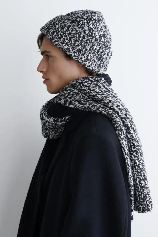 Cos Reversible Flecked Wool-blend Scarf