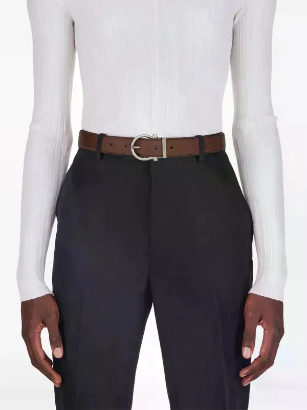 FERRAGAMO Reversible Gancini Belt - Brown