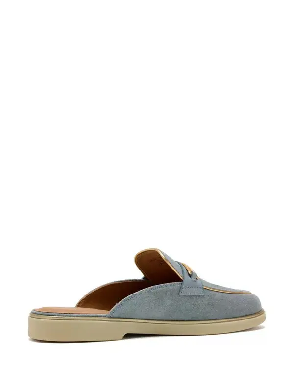 Magnanni Logo-engraved Mules - Blue