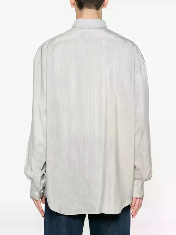 THE ROW Granada Button-down Striped Shirt - Grey