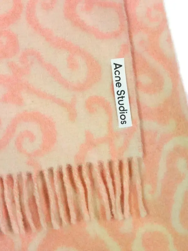 Acne Studios Abstract-pattern Fringed Scarf