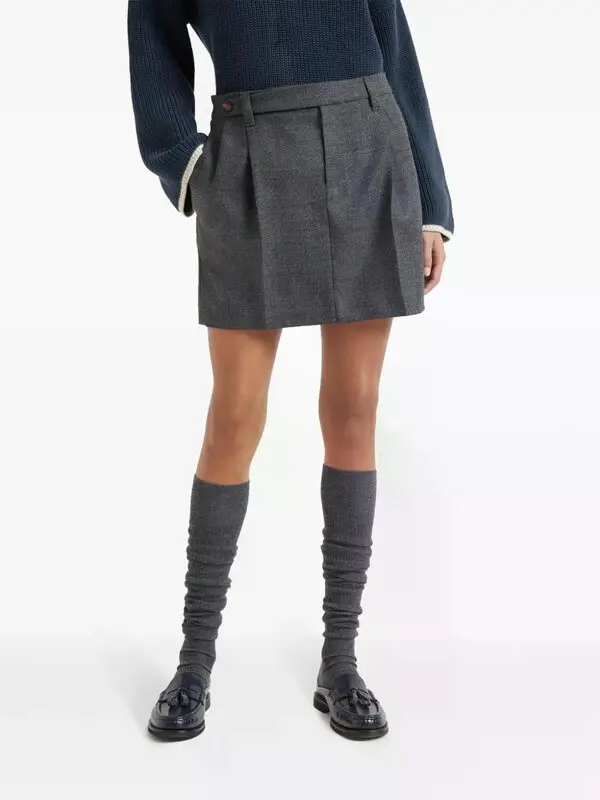 Brunello Cucinelli Tailored Virgin Wool Miniskirt