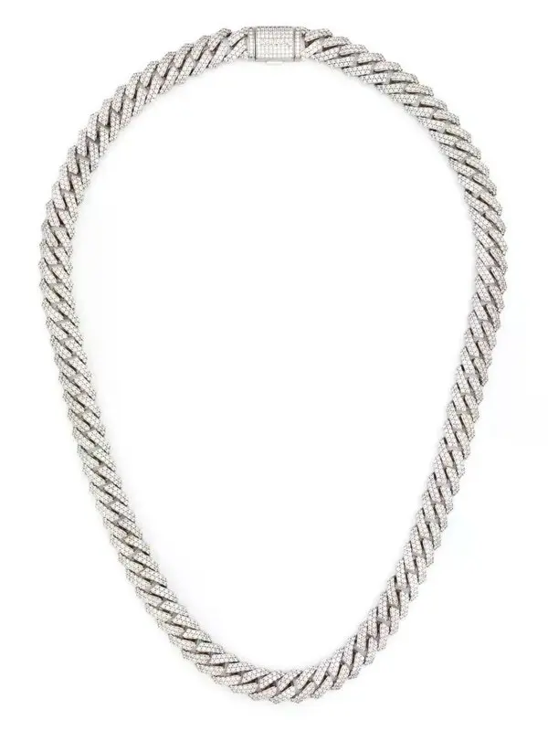 DARKAI Mini Prong Pavé Gemstone Necklace - Silver