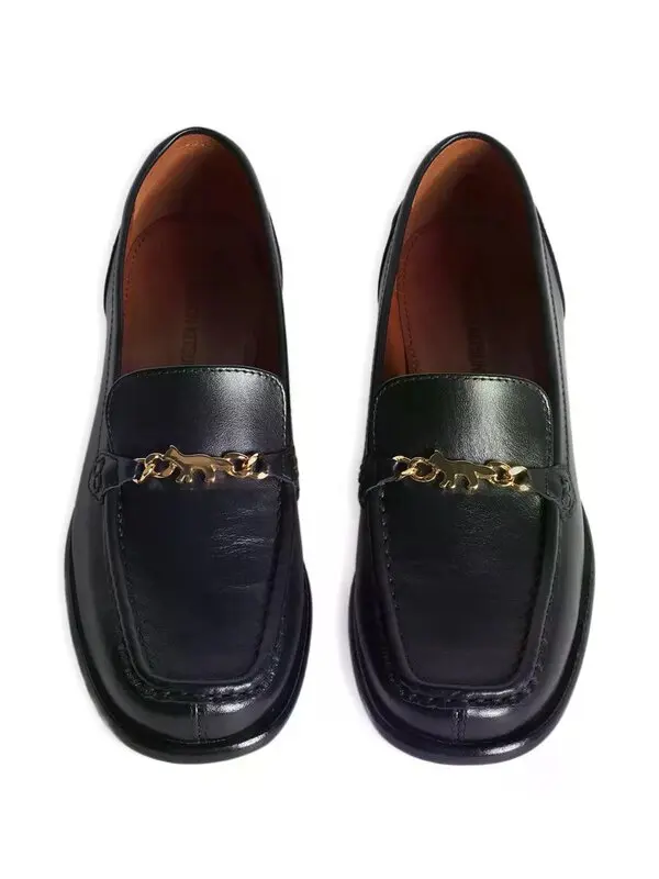 Maison Kitsuné Fox-detail Loafers - Black