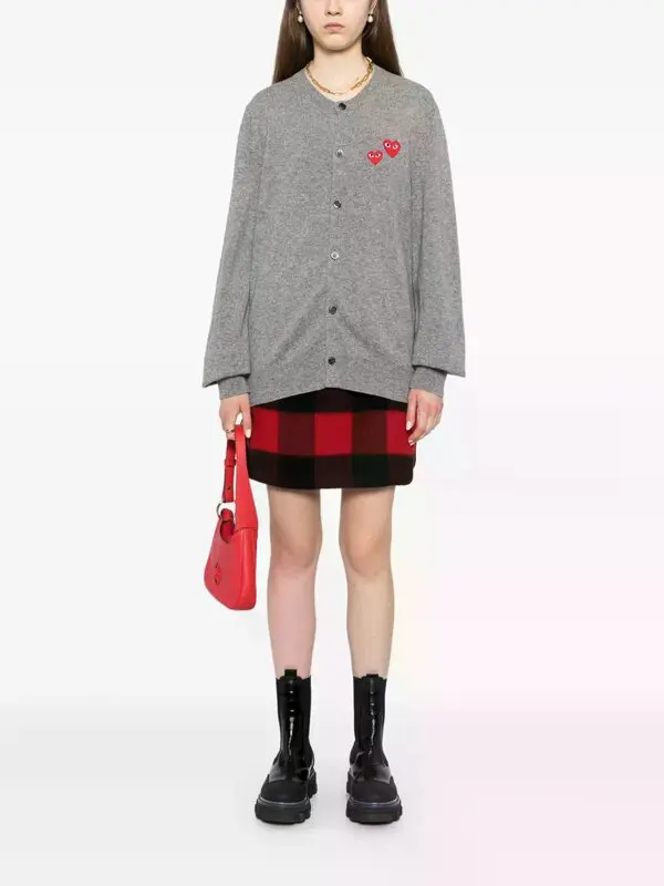 Play Comme Des Garcon Heart-patch Wool Cardigan