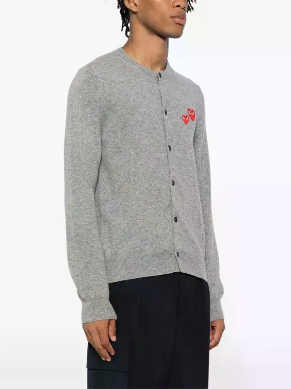 Play Comme Des Garcon Heart-patch Wool Cardigan