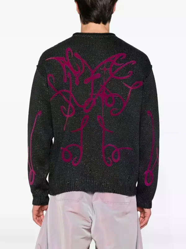 Acne Studios Flocked Logo Distressed Jumper