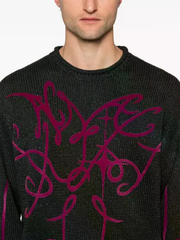 Acne Studios Flocked Logo Distressed Jumper