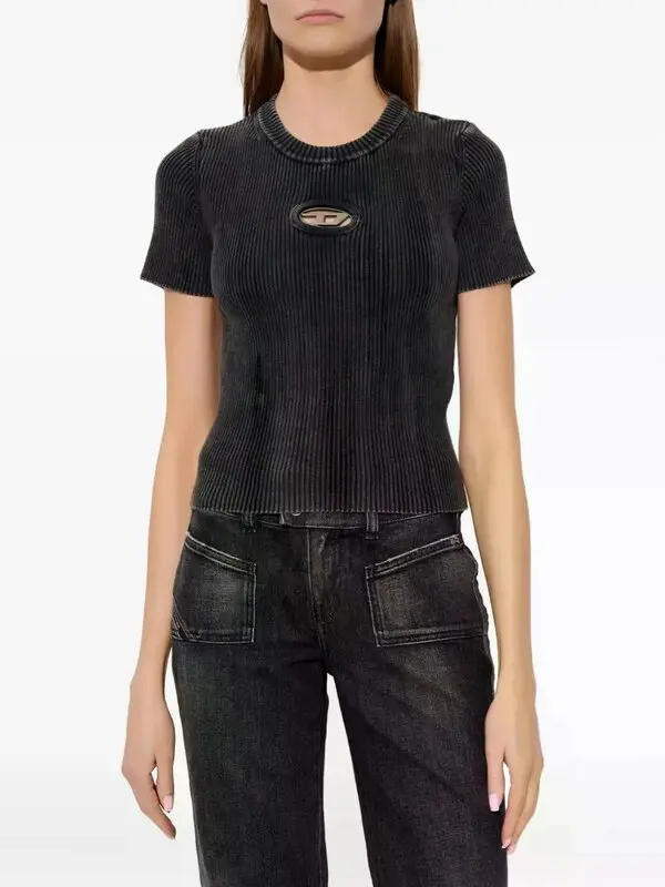 DIESEL® Ribbed Logo T-shirt - Black
