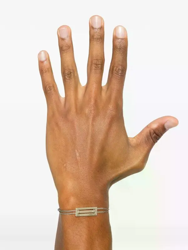 Le Gramme Cord Bracelet With Grey Bar Detail