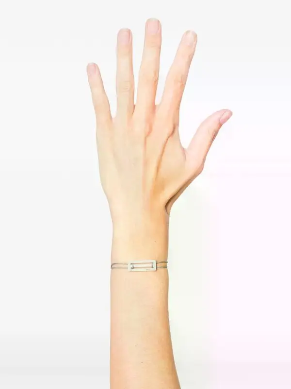 Le Gramme Cord Bracelet With Grey Bar Detail