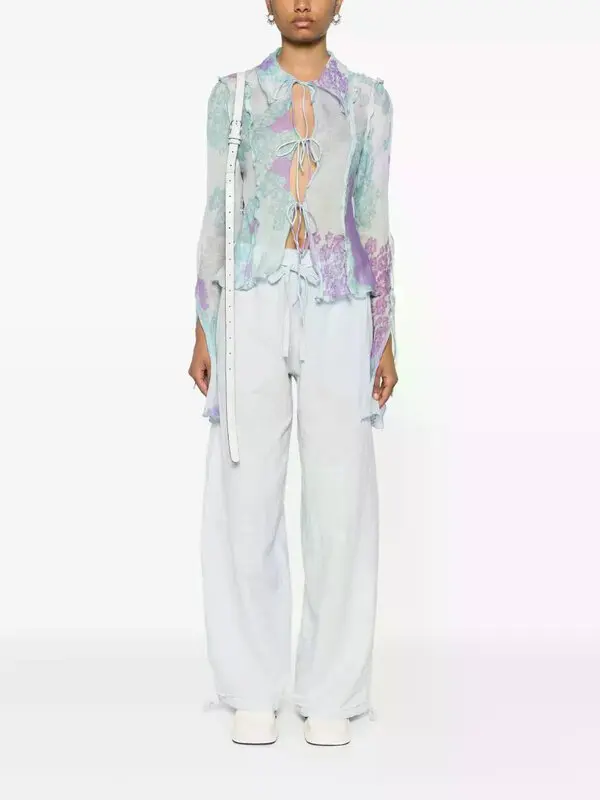 Acne Studios Floral-print Semi-sheer Shirt