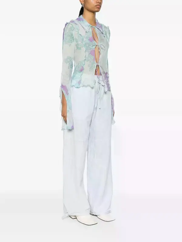 Acne Studios Floral-print Semi-sheer Shirt