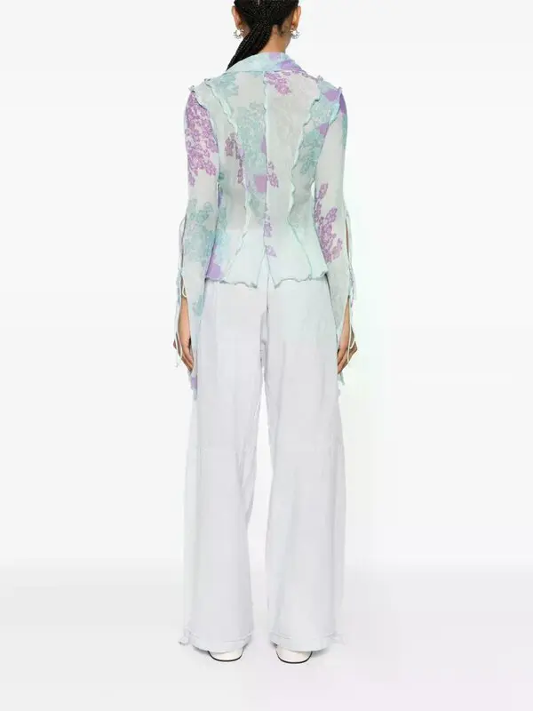 Acne Studios Floral-print Semi-sheer Shirt