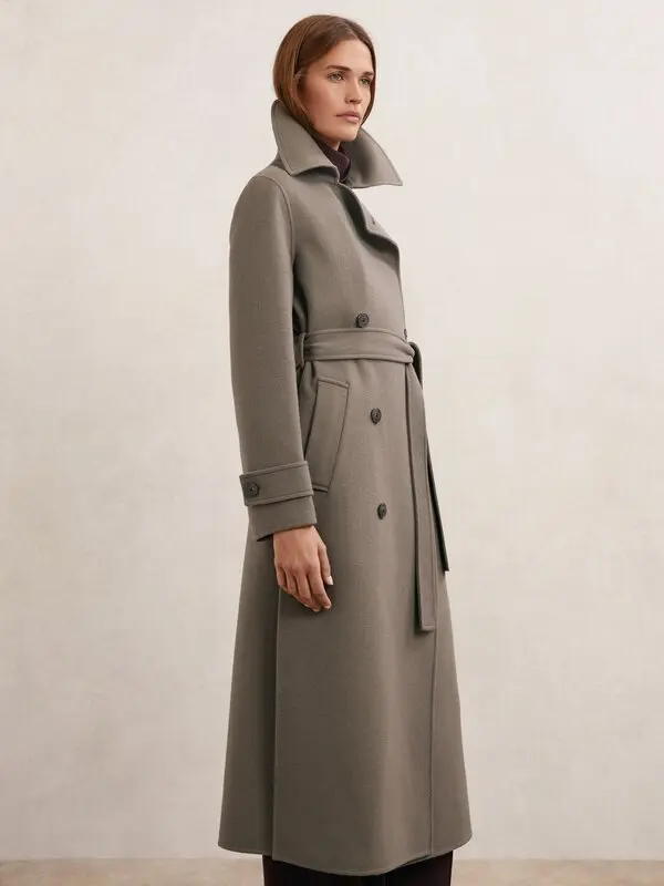 REISS Wool-blend Belted Coat - Mink