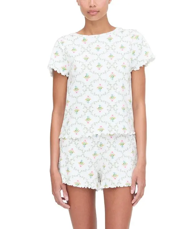 Hill House Home The Nina Short Pajama Set - Pastel Trellis