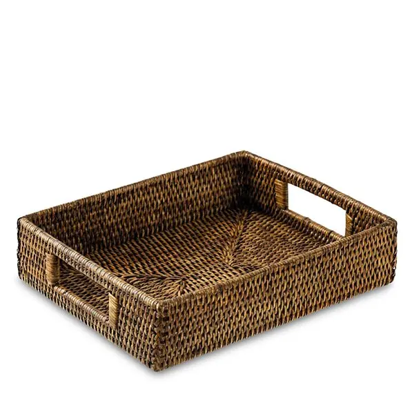 SAMBONET Radici Home Collection Rattan Tray With Handles - No Color