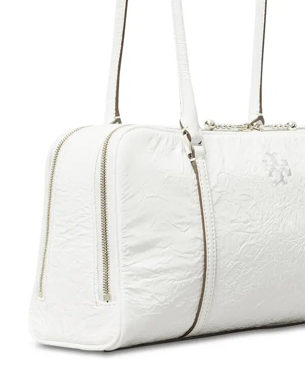 Tory Burch Crinkle Leather Satchel - White