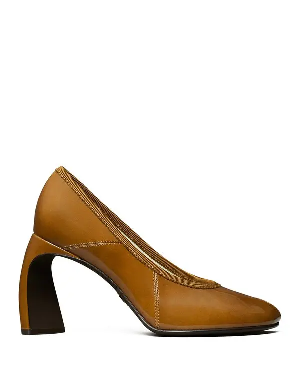 Tory Burch Peep Toe Pumps - Caramel