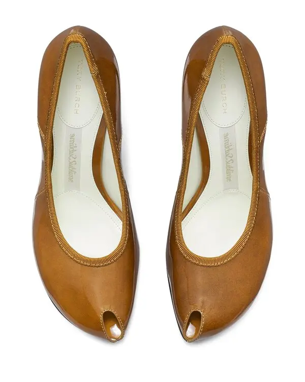 Tory Burch Peep Toe Pumps - Caramel