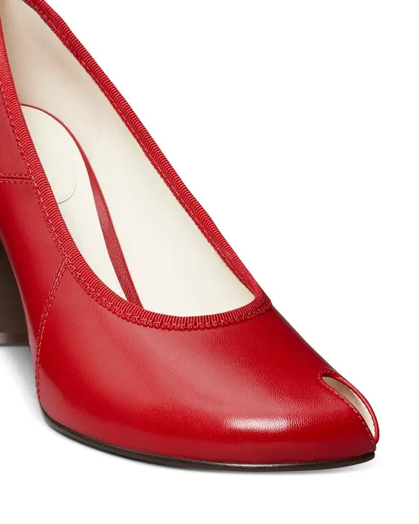 Tory Burch Peep Toe Pumps - Red Sky