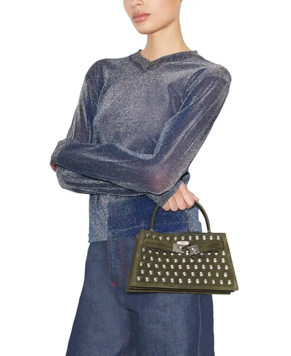Tory Burch Studded Suede Top Handle Bag
